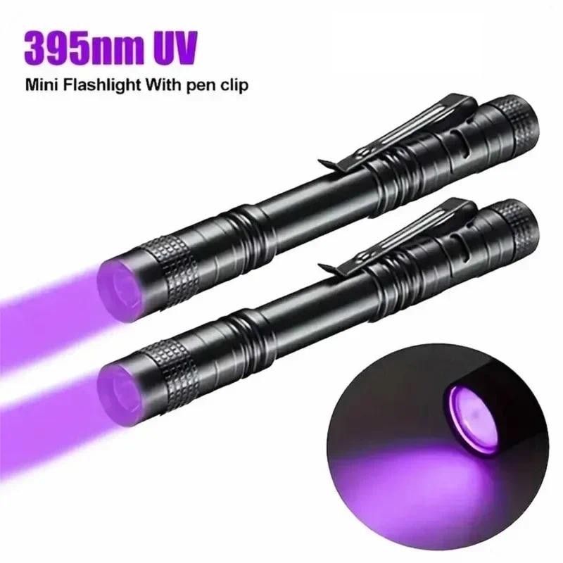 395nm Lanterna UV Mini LED Caneta Ultravioleta Luz Inspeção De Dinheiro ...