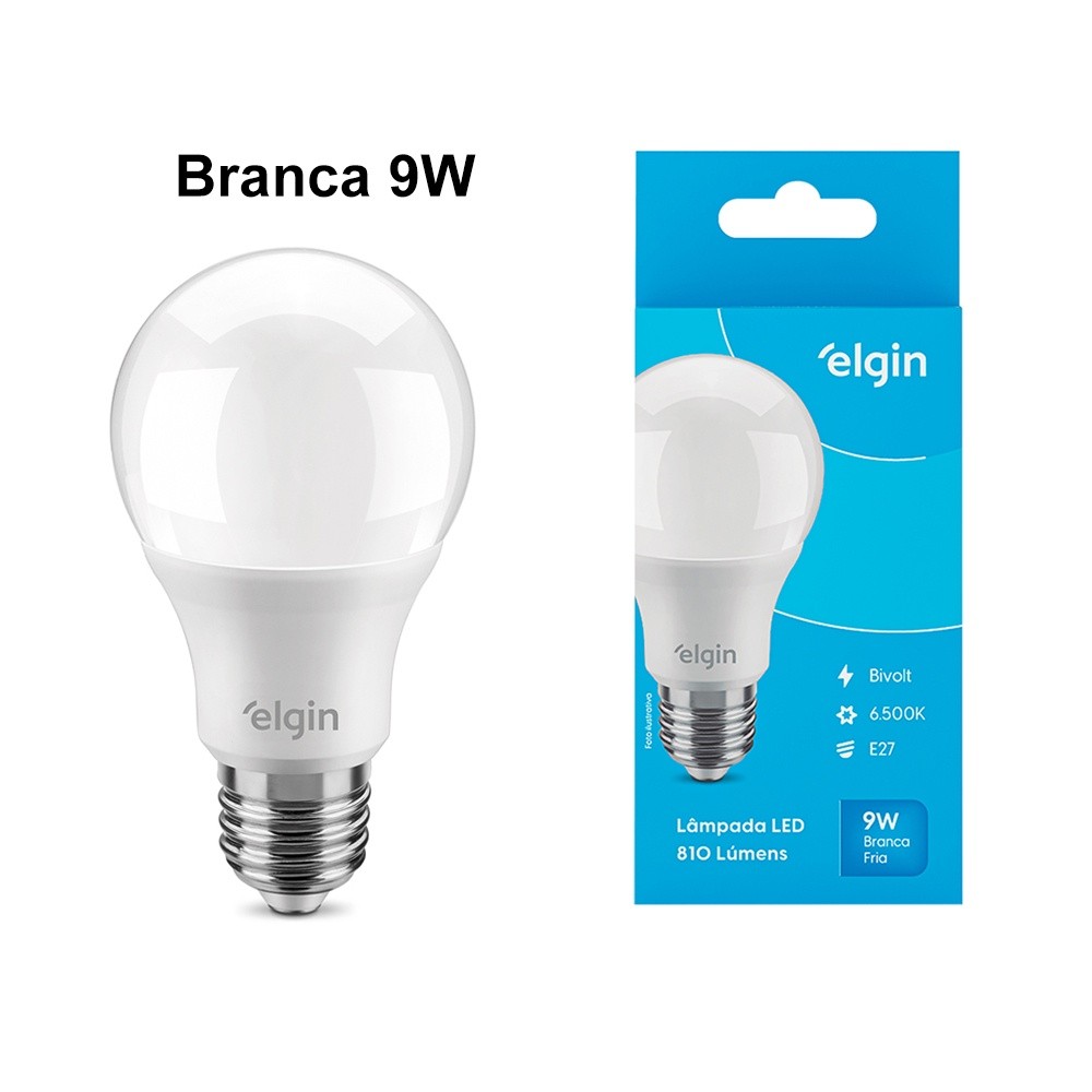 Lâmpada Led 9W Elgin Bulbo E27 | Shopee Brasil