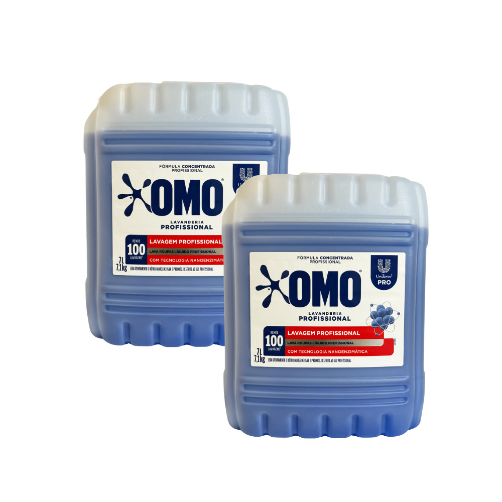 Kit com 2 unidades Lava Roupas Líquido Lavanderia Pro Omo 7L | Shopee ...
