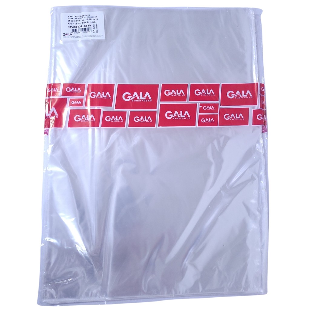 Kit 50 Sacos Celofane 25x35cm Transparente Incolor - Gala Embalagens ...