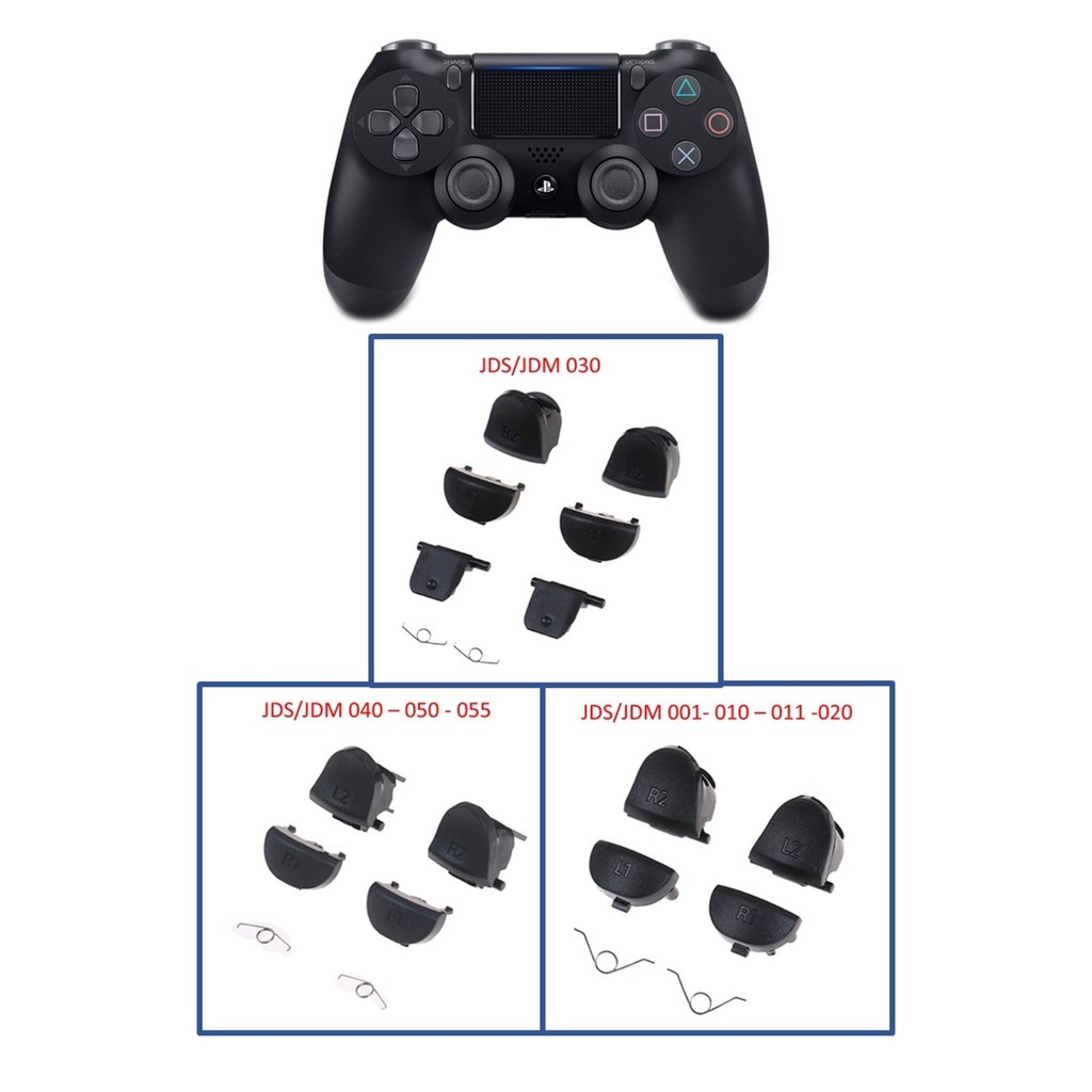 Kit 4 Botões Gatilhos e 2 Molas R1 R2 L1 L2 Para Controle Ps4 | Shopee ...