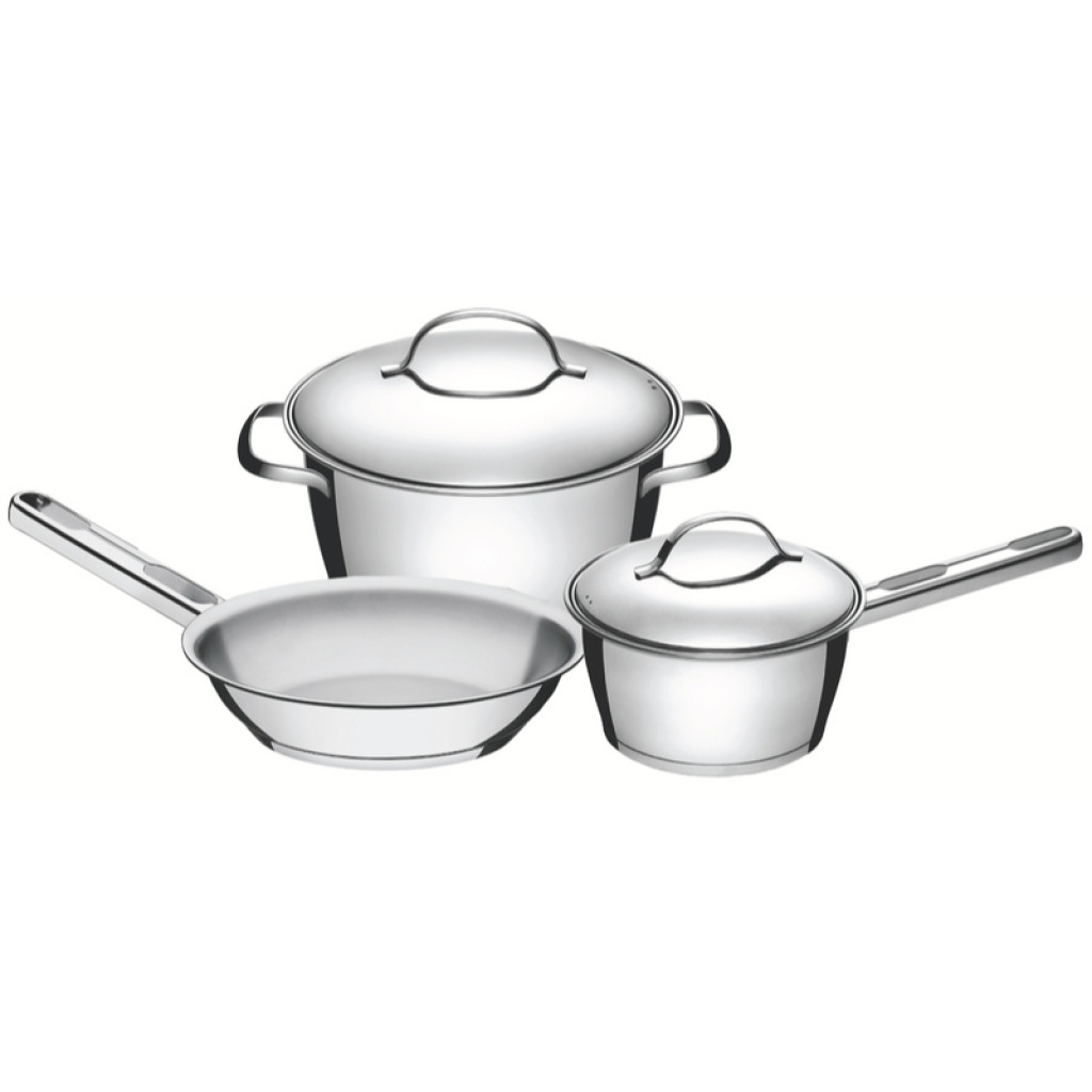 Jogo de Panelas Inox Tramontina Allegra 3 Peças | Shopee Brasil