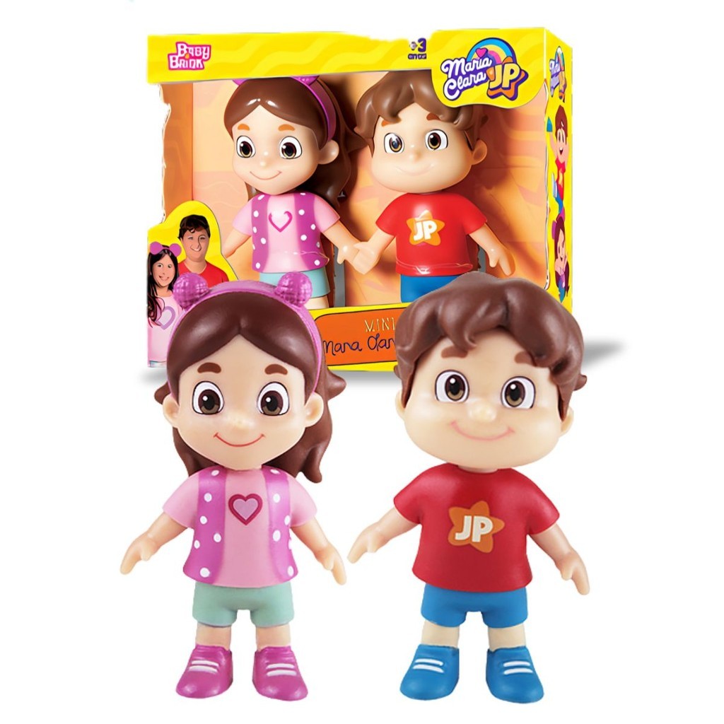 Kit 2 Mini Bonecos Maria Clara e JP Youtuber 12cm - Baby Brink Presente menino e menina Infantil ...
