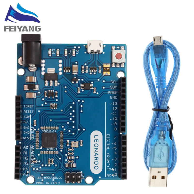 Placa De Desenvolvimento Microcontrolador Leonardo R3 Atmega32u4 Com Cabo USB Compatível Arduino ...