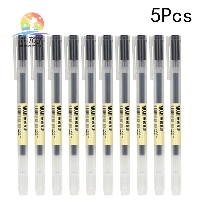 D-Toy 5pcs Muji Moma Japão 0.38mm/0.5mm Caneta De Tinta Gel Não Tóxica Azul/Preta . | Shopee Brasil