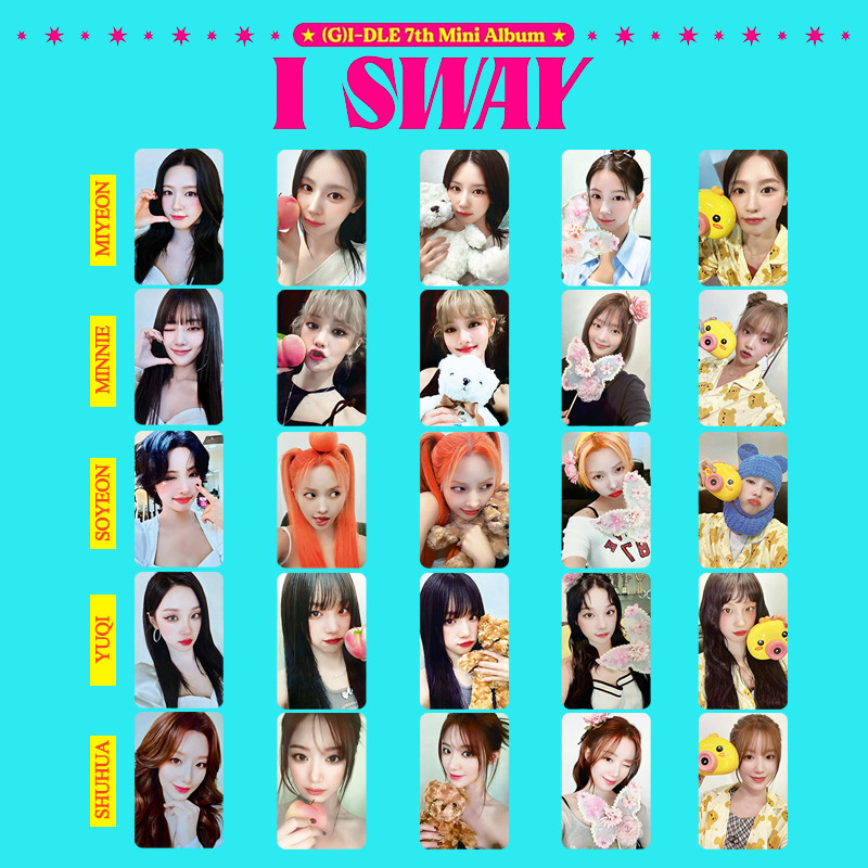 5 Unidades/Conjunto GIDLE I SWAY Lomo Card MAKESTAR LINE FRIENDS KBS Photocards (G)-DLE YUQI ...