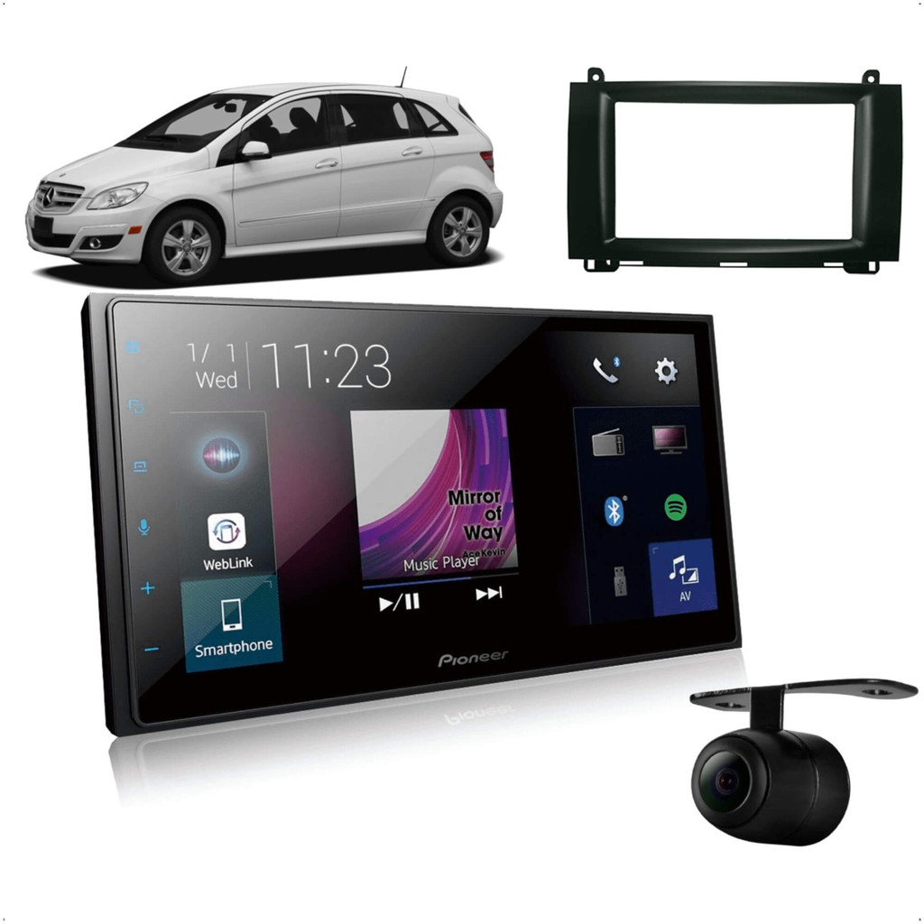 Central Multimídia Pioneer DMH-Z5380TV 2Din 6.8" + Câmera de ré + Moldura 2 Din B200 Sprinter ...