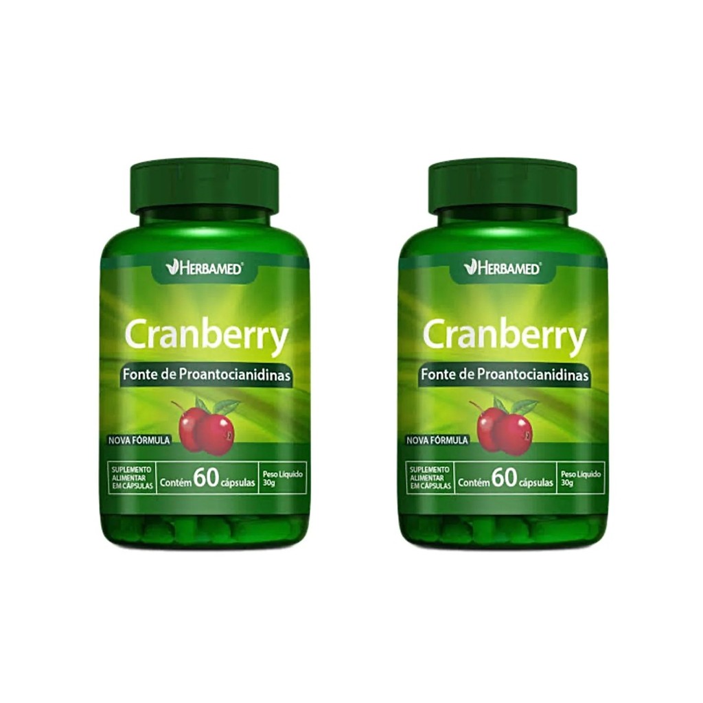 Kit 2 Suplemento Alimentar Cranberry 60 Cápsulas – Herbamed | Shopee Brasil
