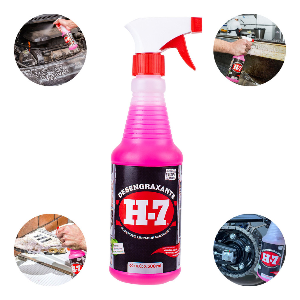 Desengraxante H7 Original Removedor Multiuso Limpeza Pesada H-7 500 Ml ...
