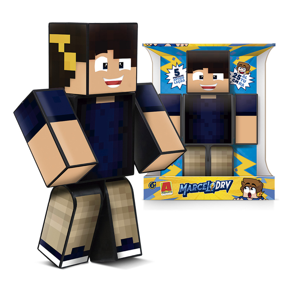 Boneco Marcelo Drv 25 Cm Mine Craft Articulado Youtuber | Shopee Brasil