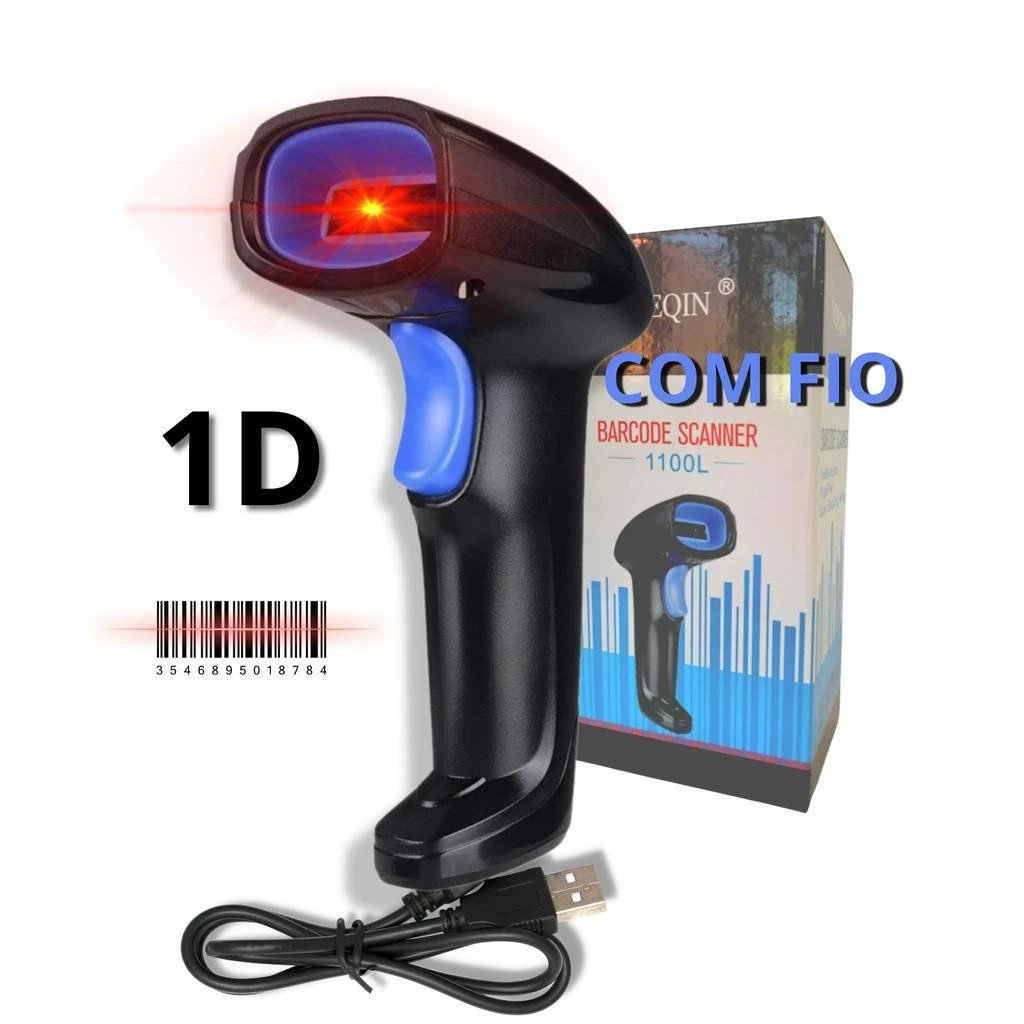 Leitor De Código Barra Laser COM Fio USB Scanner Pdv Ean 1D | Shopee Brasil