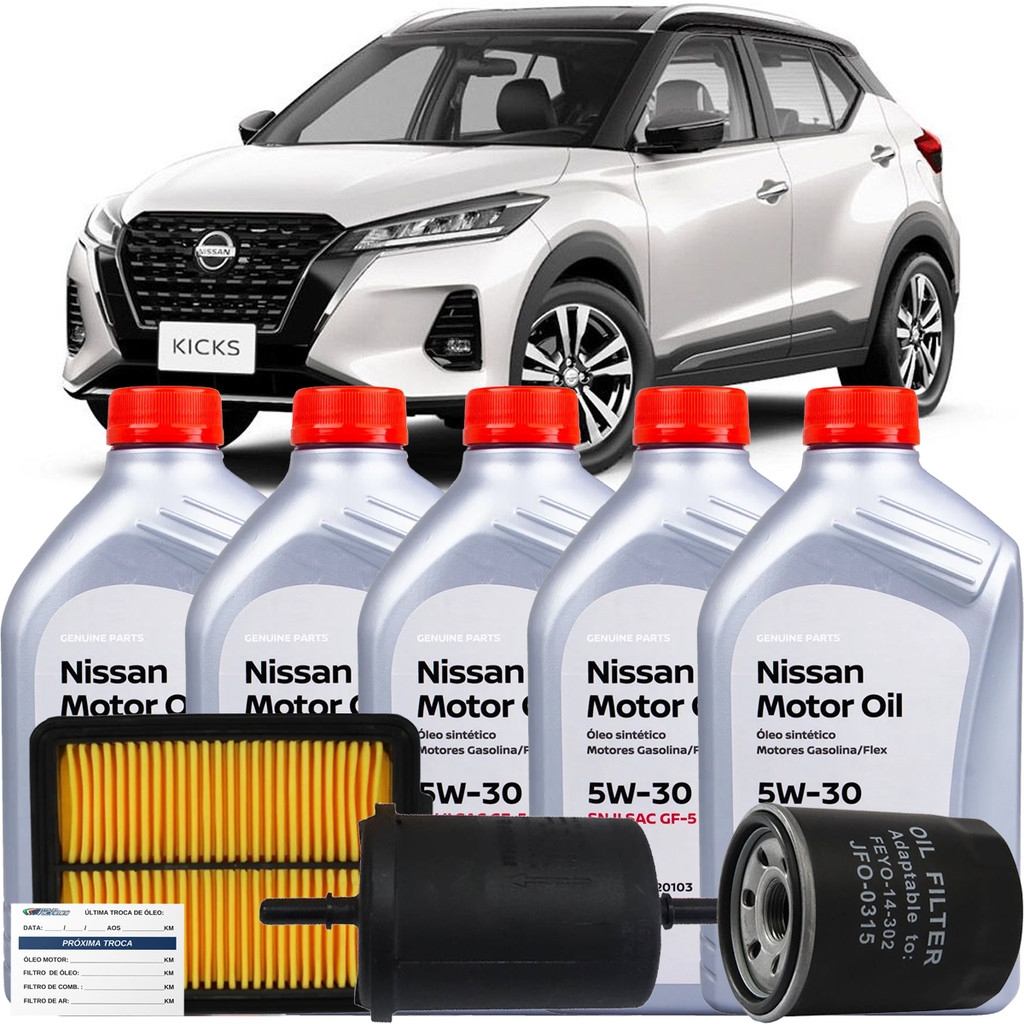 Kit Troca De Oleo Revisao 5W30 Para Nissan Kicks 1.6 2016 2017 2018 ...