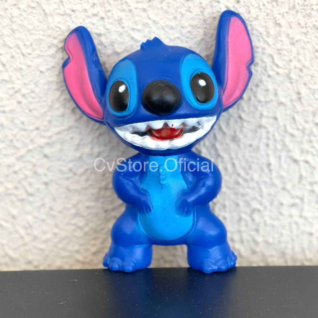 BONECO STITCH LILO DE BORRACHA AZUL ROSA - ENVIO IMEDIATO | Shopee Brasil