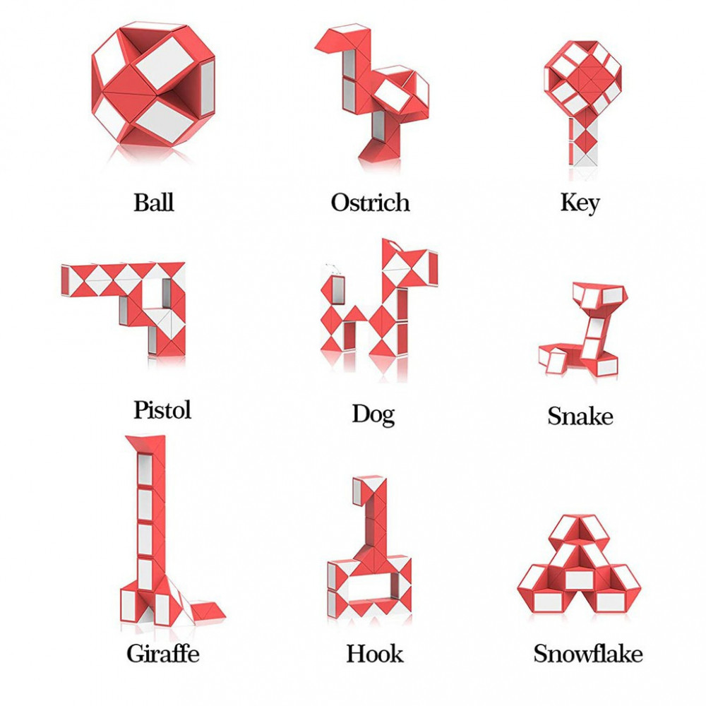 QiYi Magic Snake 24/36/48/60/72 Blocks Magic Ruler Cube Puzzle Cube ...