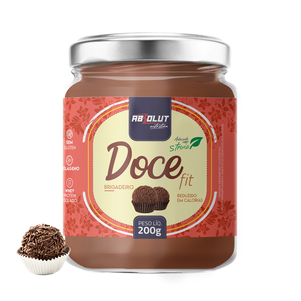 Doce Fit Com Whey Protein Isolado e Colágeno Absolut 200g | Shopee Brasil
