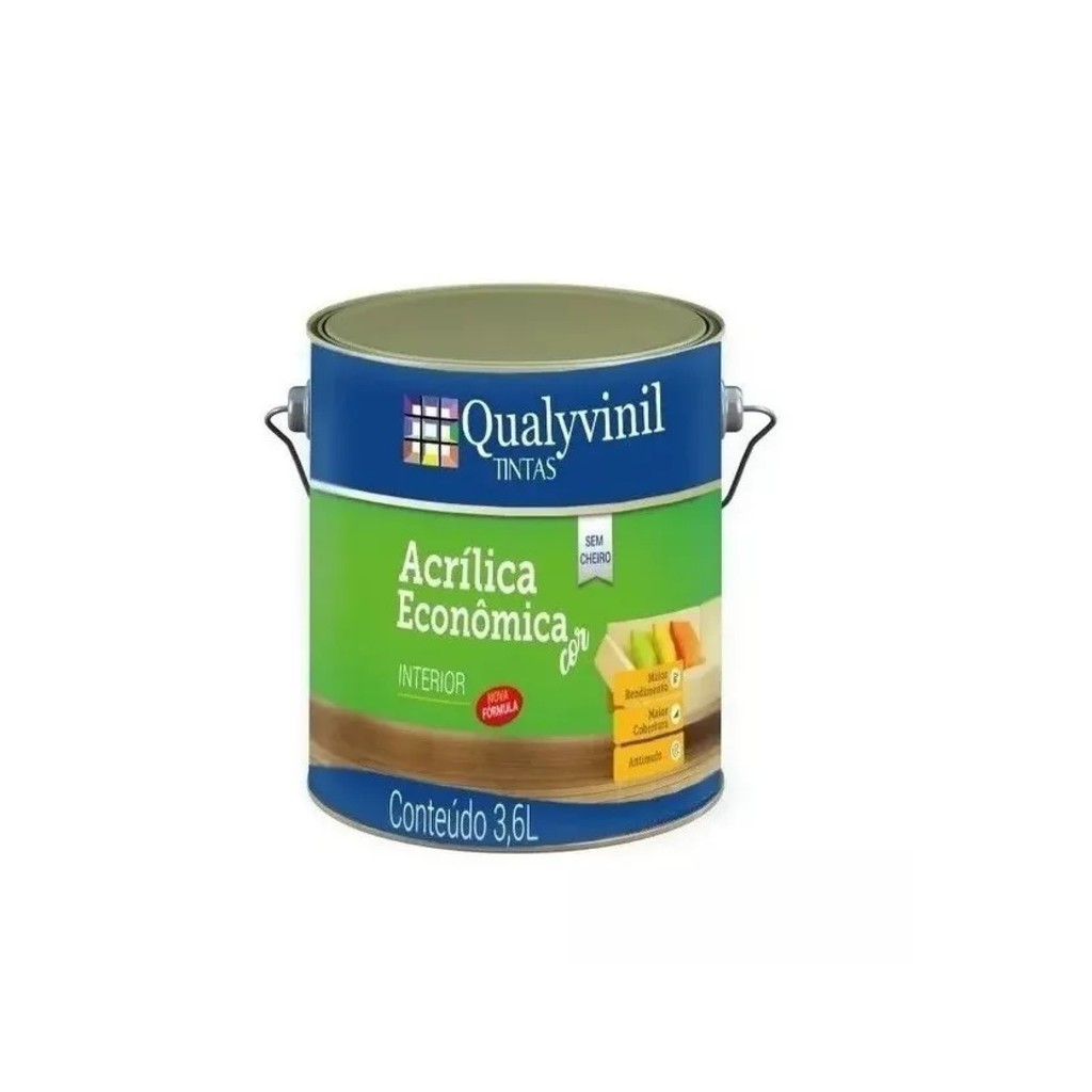 Tinta Areia Acrilica Ecônomica 3.6Lts - Qualyvinil | Shopee Brasil