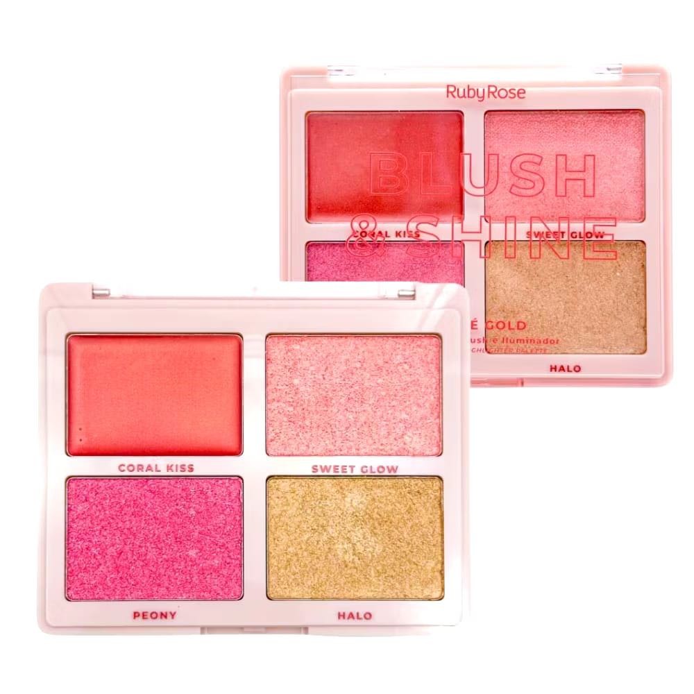 Paleta de Blush e Iluminador Blush & Shine COR Rosé Gold (HB-M1001-G1) | Shopee Brasil
