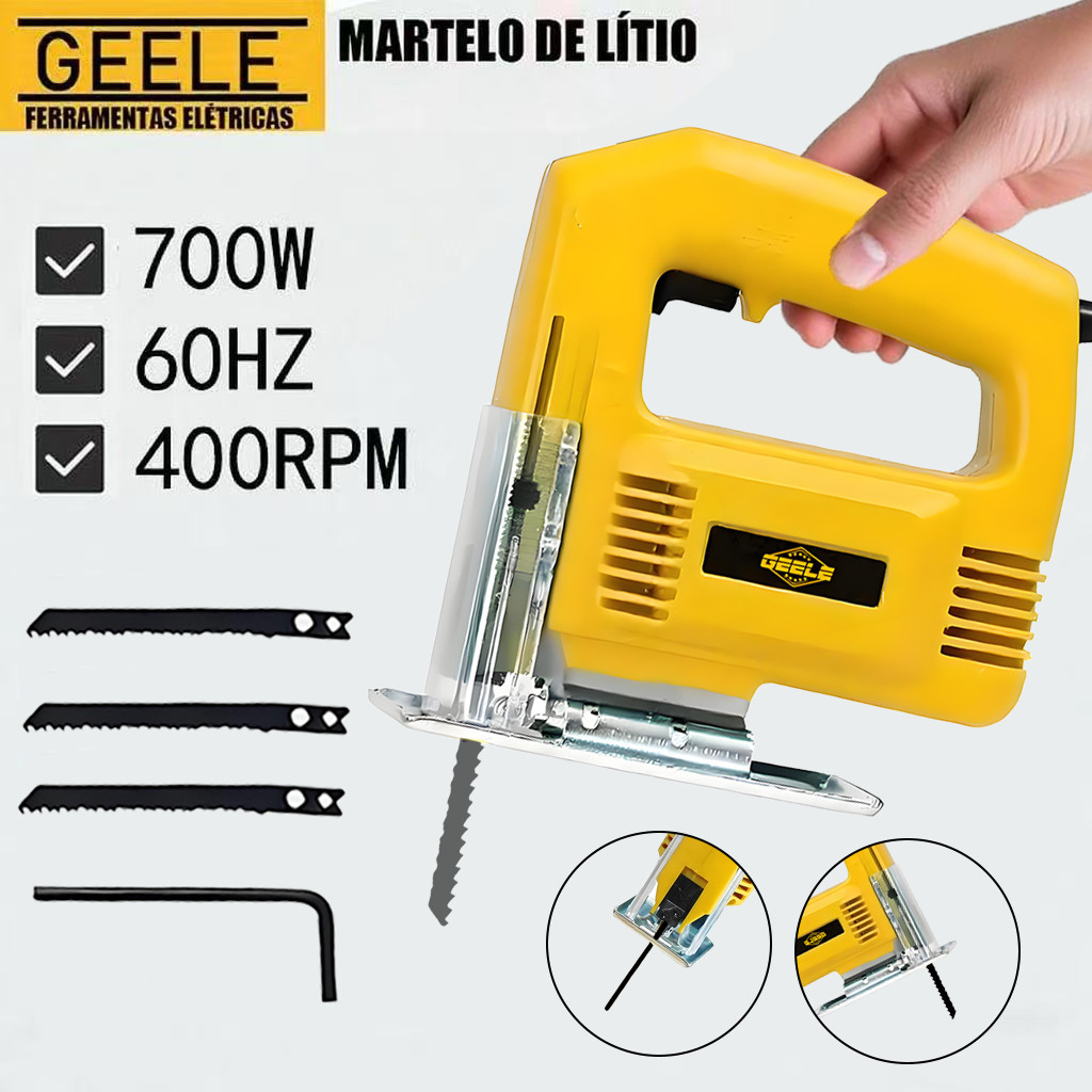 Serra Tico Tico 700w Base Ajustável + 3 serras Corta Madeira Mdf Metal ...