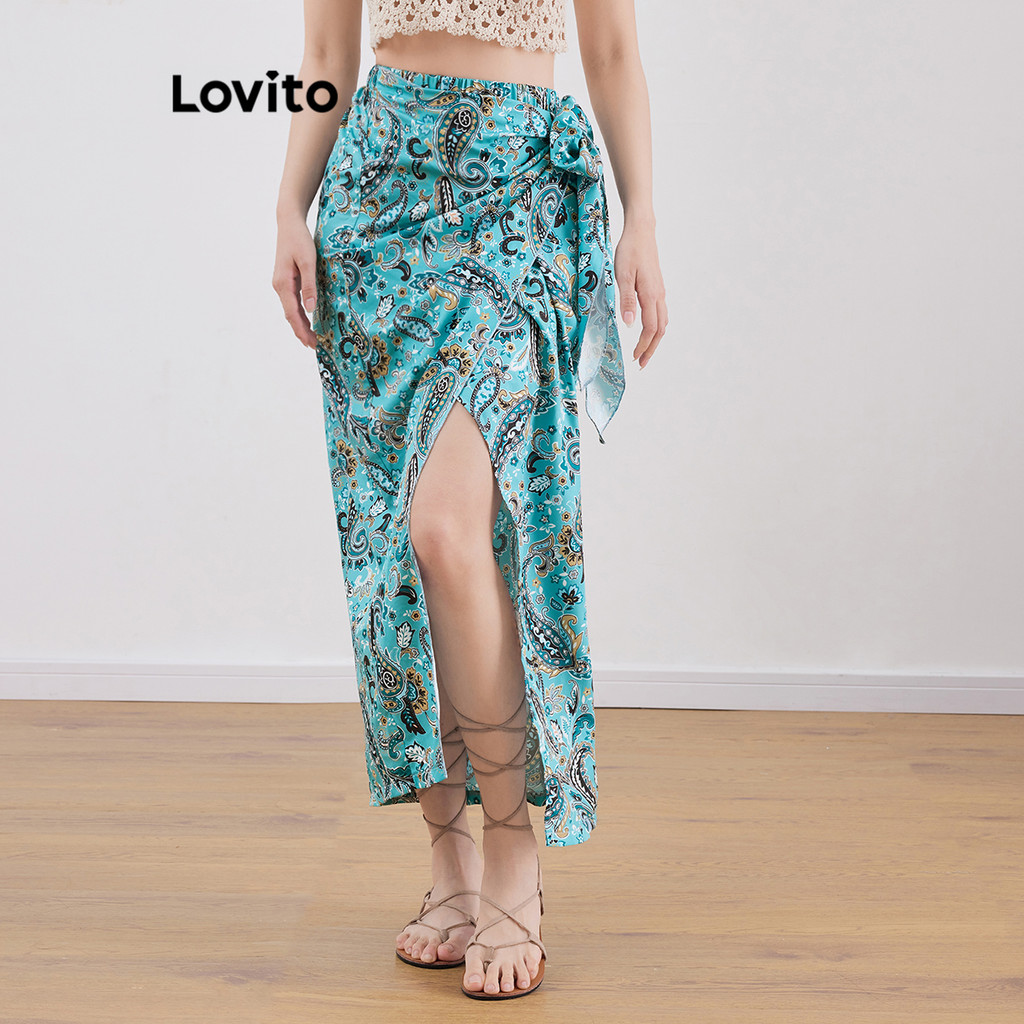 Lovito Saias Boho Ditsy Floral Pattern para mulheres L121MD064 | Shopee ...