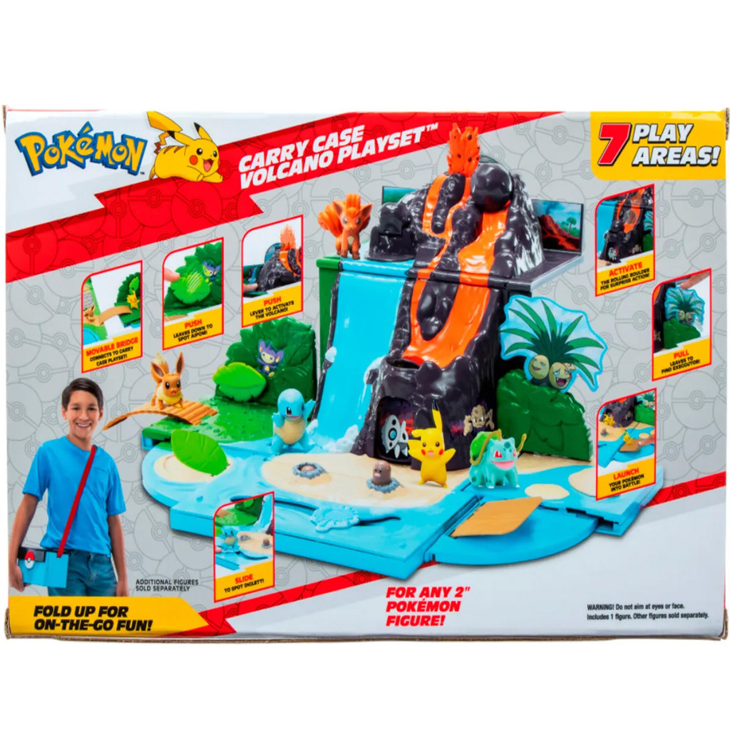 Pokémon Carry Case Playset Vulcão Com Mini Figura Inclusa Pikachu ...