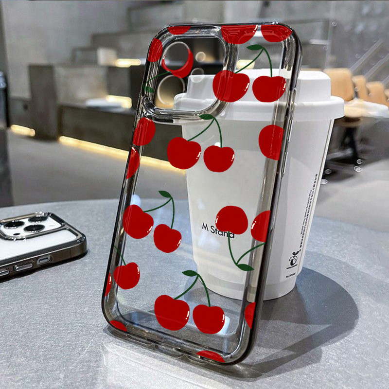 Capa De Telefone Cereja Estilo Ins Para Oppo A3 Pro A60 A58 A78 A38 A18