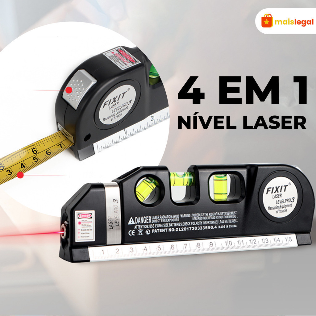 Nível Laser Profissional Trena Level Pro3 Estágios Nivelador | Shopee Brasil