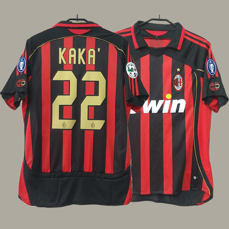 22 # Retro Home 0006C Milan KAKA camisa de futebol 2006-2007 | Shopee Brasil