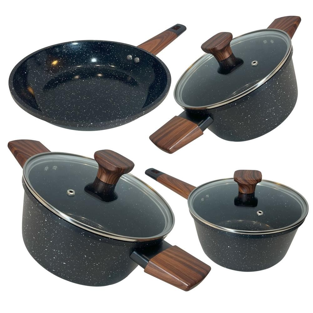 Jogo de Panela Antiaderente para Fogão de Indução 4 Peças Carvalho ...