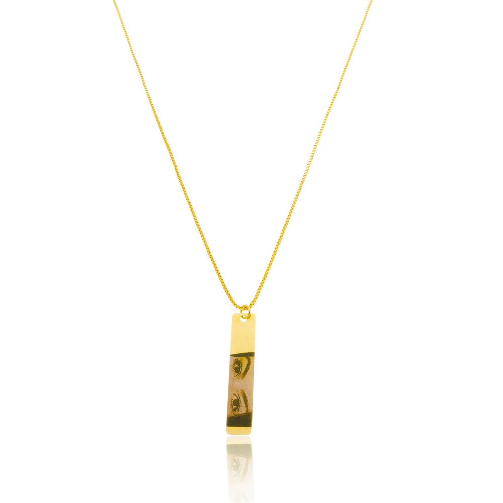 Colar personalizado olhar dourado ref 2252 | Shopee Brasil