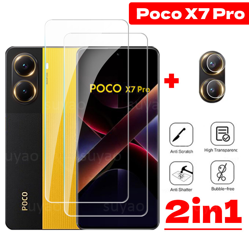 Para Xiaomi Poco X7 Pro X7Pro X6 X6Pro 2025 Telefone Vidro Temperado Transparente Protetor De ...