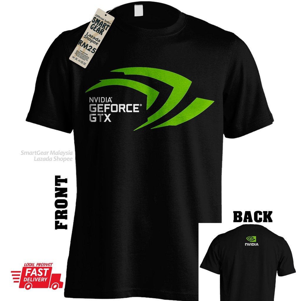 Camiseta Para Jogos Nvidia GeForce GTX intel amd Homem Algodão | Shopee ...