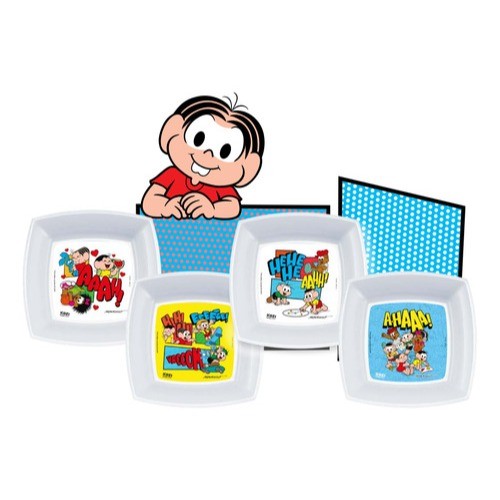 20 Pratinho Lanche 18x18cm Plástico Free Bpa Turma Da Mônica | Shopee ...