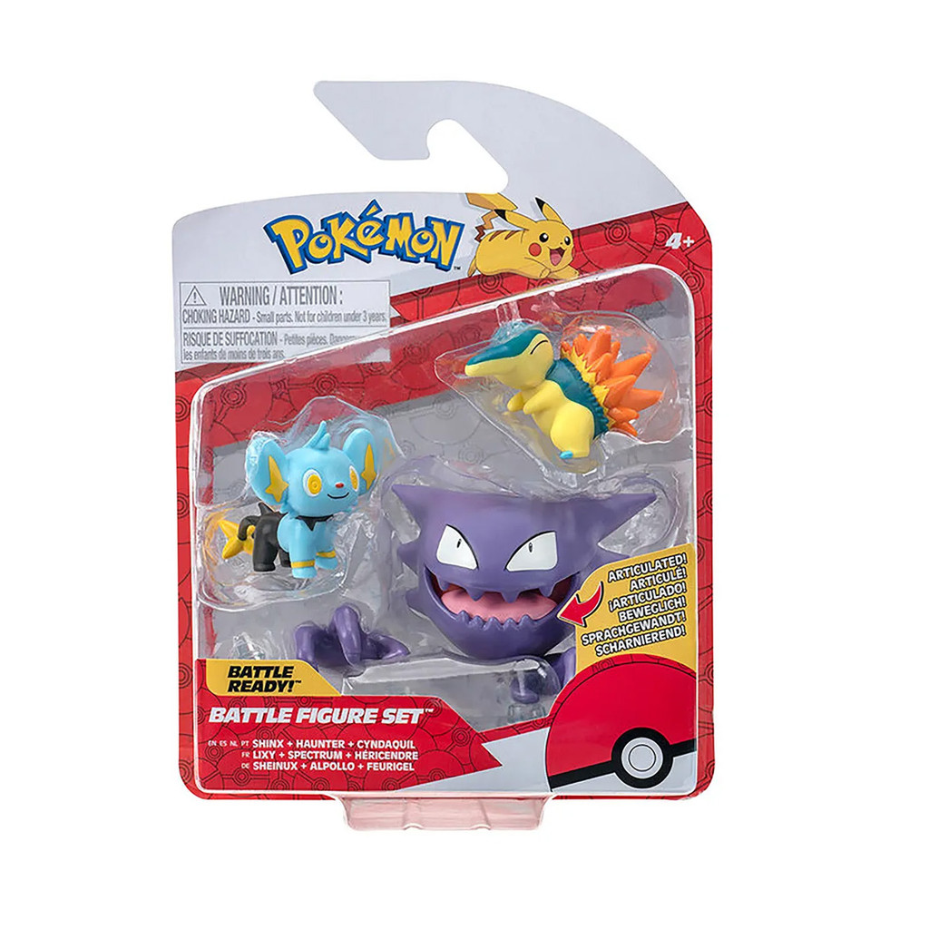 Battle Set 3 Figuras Pokémon Shinx Haunter Cyndaquil | Shopee Brasil
