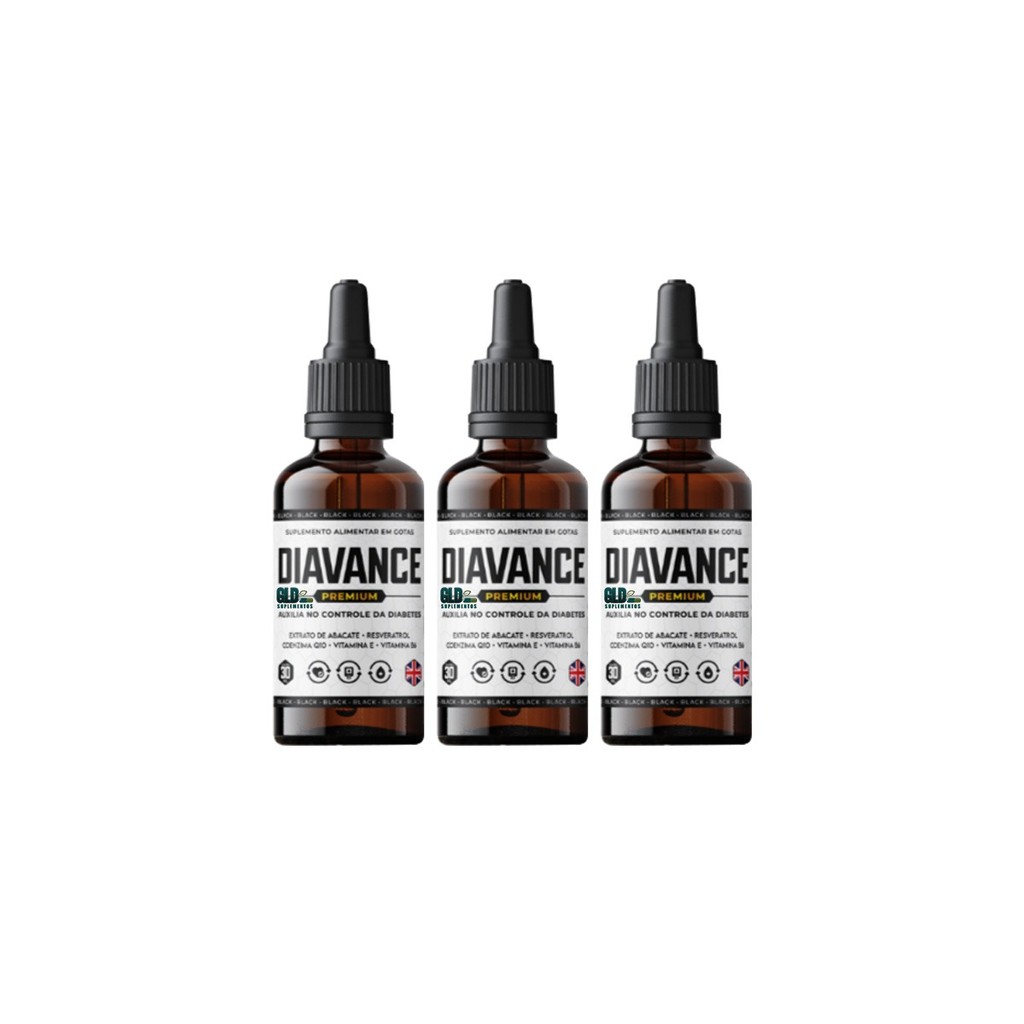 Diavance gotas Premium 30ml 3 frascos - 3x Diavance | Shopee Brasil