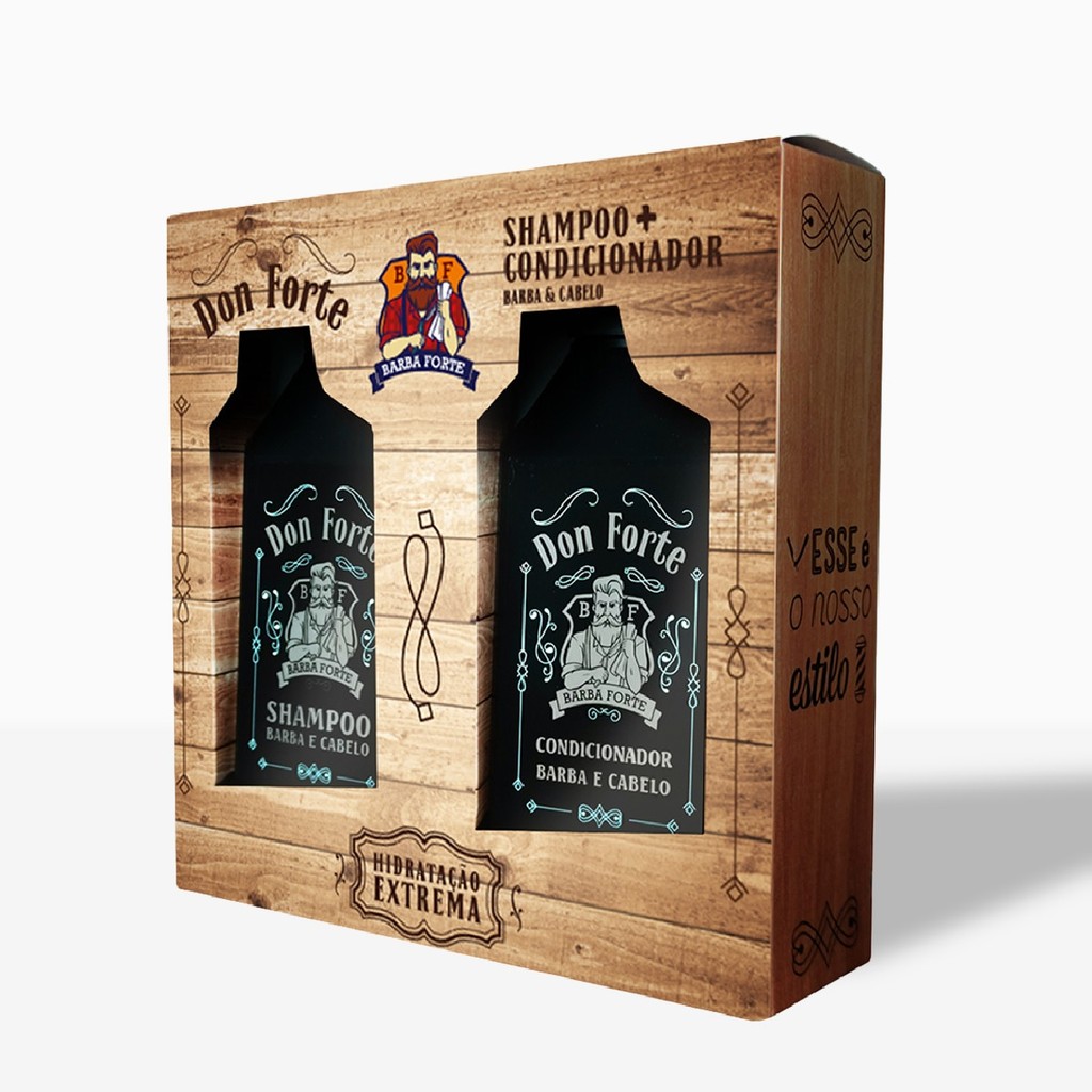 Barba Forte Don Forte Kit Shampoo 250ml+Condicionador 200ml | Shopee Brasil