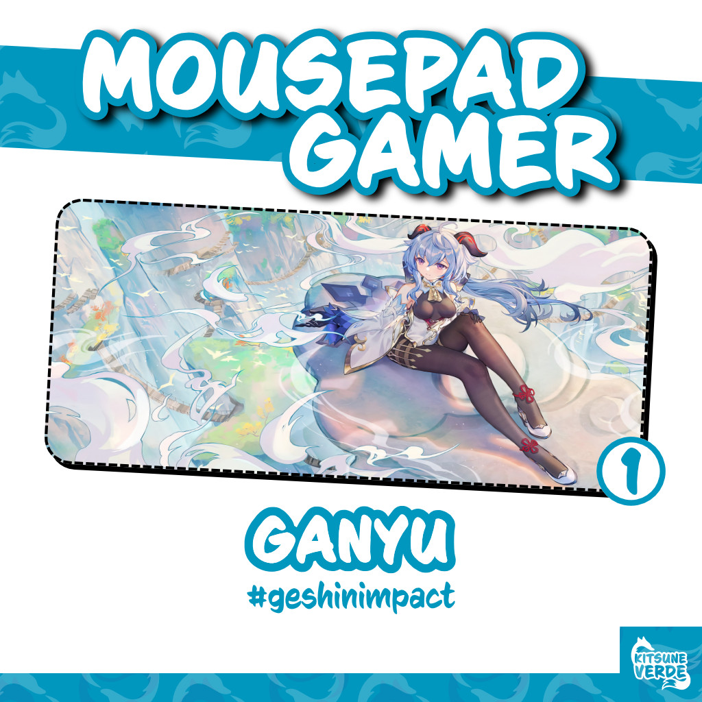 Mouse Pad Gamer - Ganyu - Genshin Impact - 90x40 - 80x40 - 70x30 ...