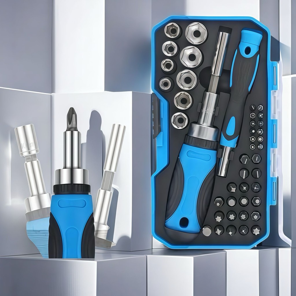 Conjunto Chave de Fenda e Soquete Bits 44 Peças Kit Ferramentas Maleta ...