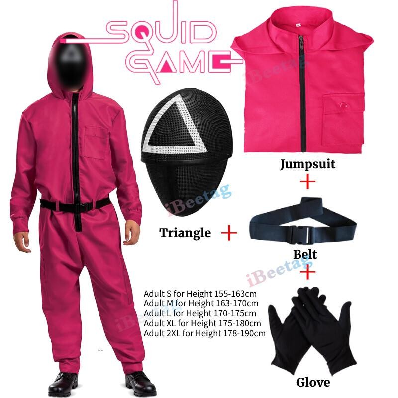 Guarda/Boss Squid Game Cosplay Traje Macacão Luva Máscara Com Capuz ...