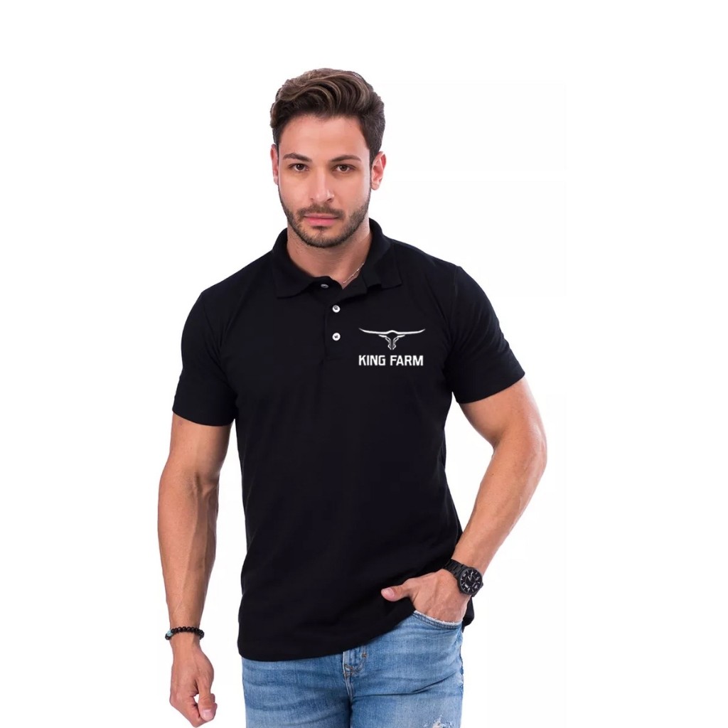 Camisa Polo king farm masculino country cowboy | Shopee Brasil