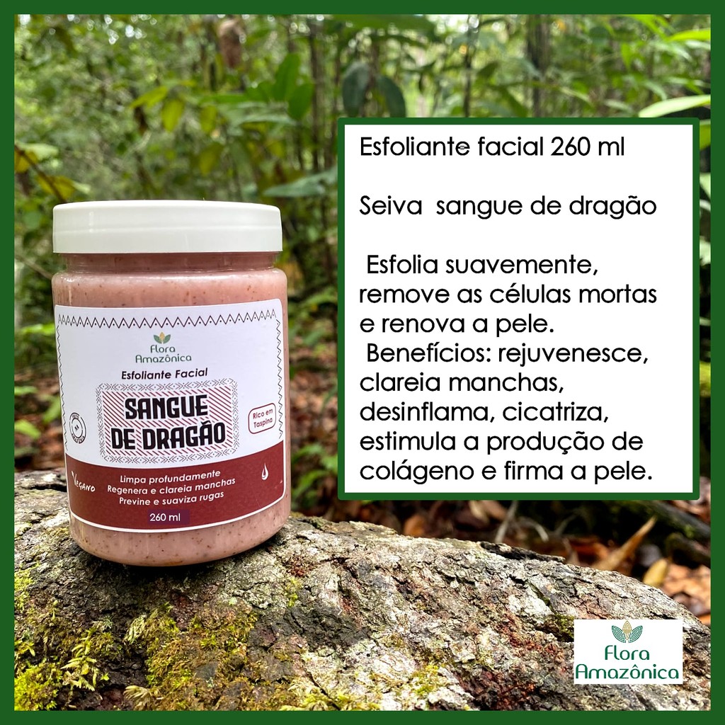 Esfoliante facial e corporal - Sangue de Dragão - Rico em Taspina ...