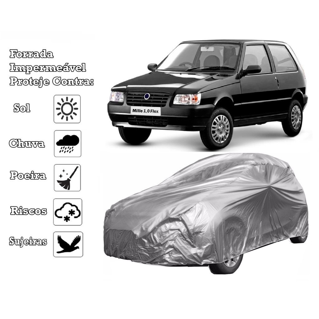 Capa Cobrir Carro Fiat Uno Forrada e 100% Impermeável | Shopee Brasil