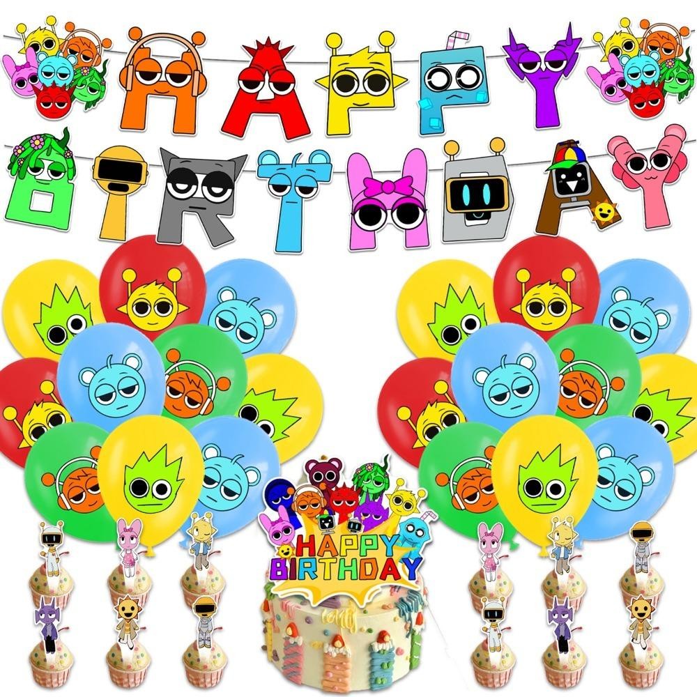 BOOM 30pcs Balões Sprunki , Topper De Bolo De Papel De Fundo , Caixa De ...