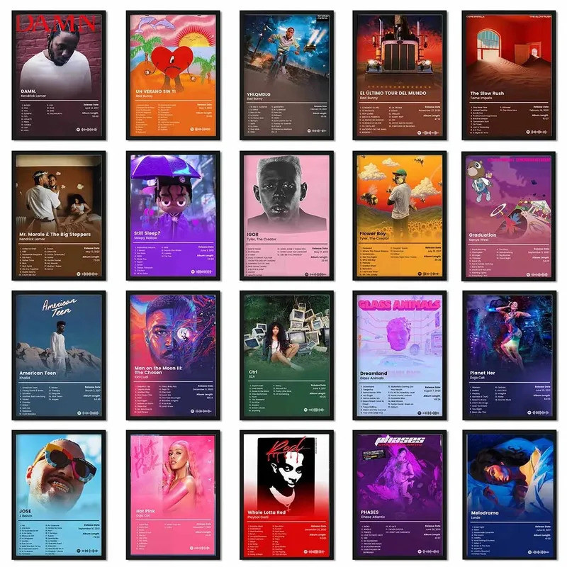 Pôster De Álbum De Música Pop Nórdico , Rapper Kanye West , Drake Tyler ...