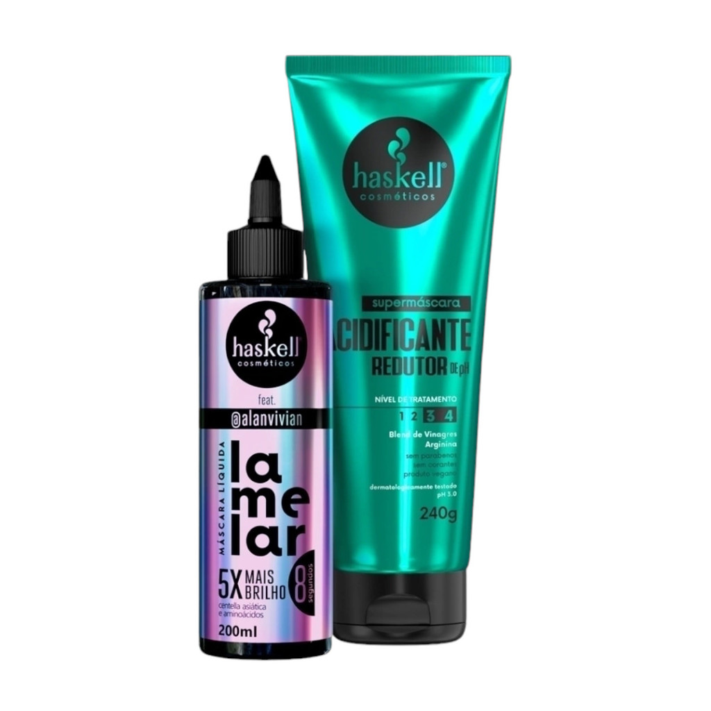Kit Máscara Líquida Lamelar e Supermáscara Acidificante Redutor de pH ...