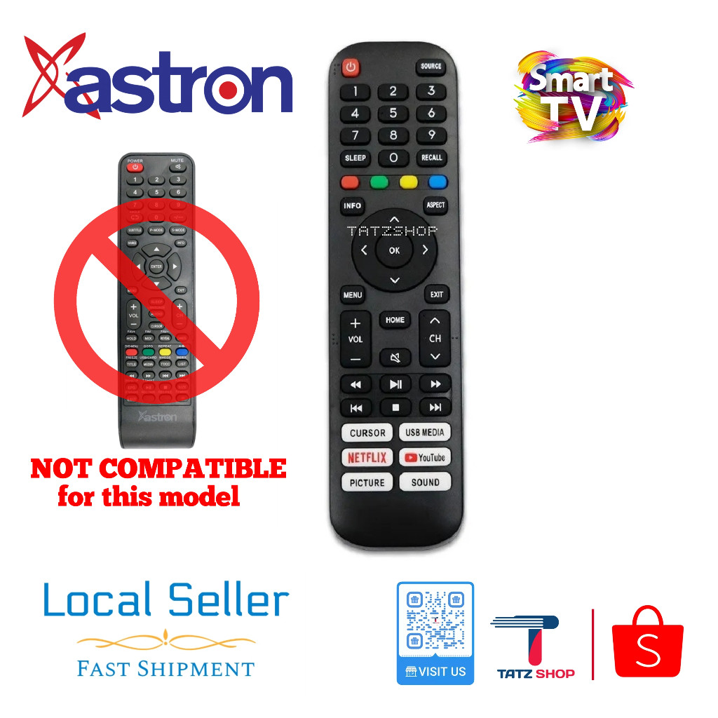 Controle Remoto Astron Smart TV Para Nova Versão Universal | Shopee Brasil