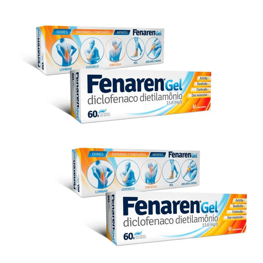 Kit 2 Fenaren Gel 60g 11,6mg/g - Dores, Entorses e Contusões | Shopee ...