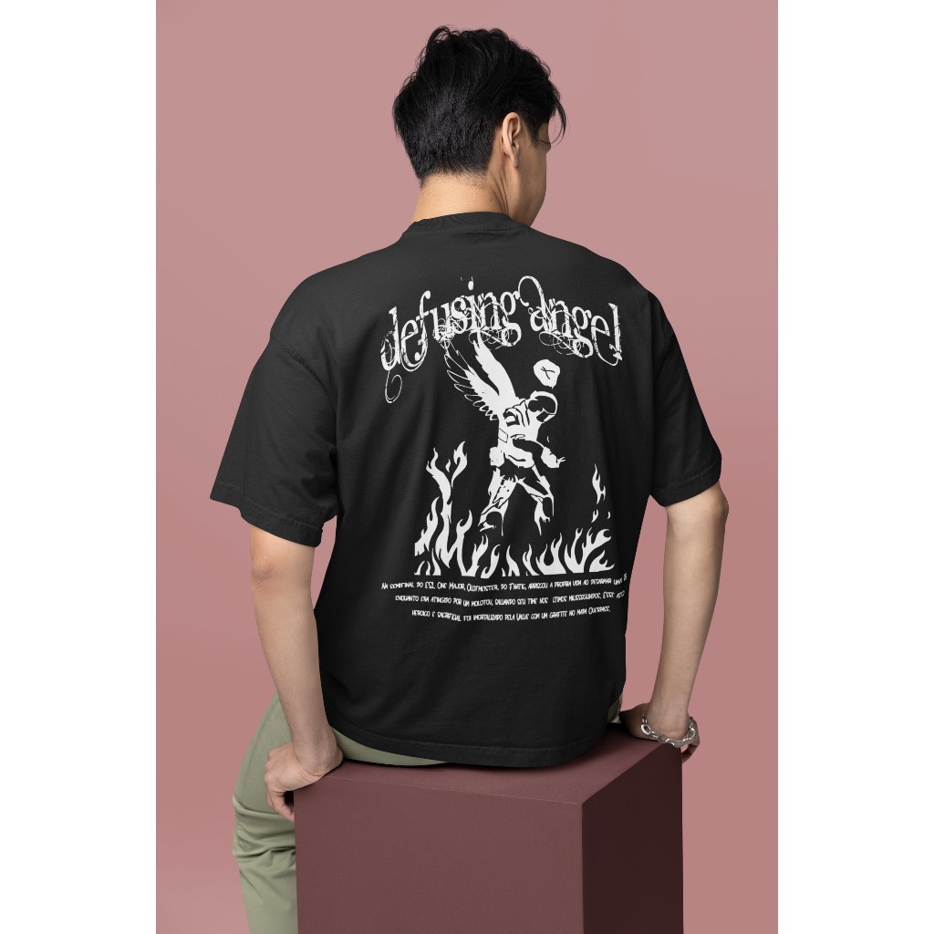 Camiseta Oversized Grafite Defusing Angel CS GO Camisa 100% Algodão ...