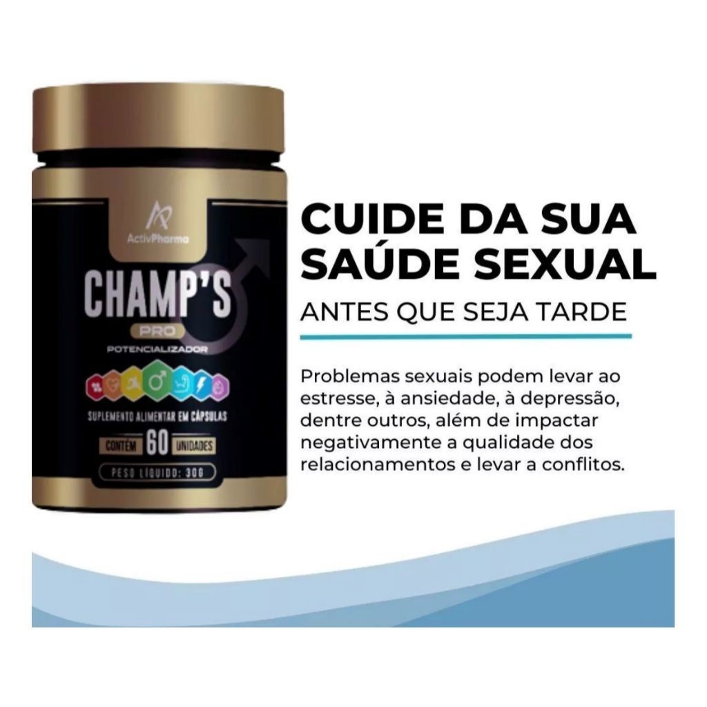 Champs Pro Aumenta O Tamanho E A Grossura 60 CAPS | Shopee Brasil