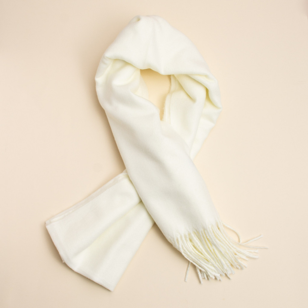 Echarpe Clássica Premium Off White Com Acabamento Em Franjas - | Shopee ...