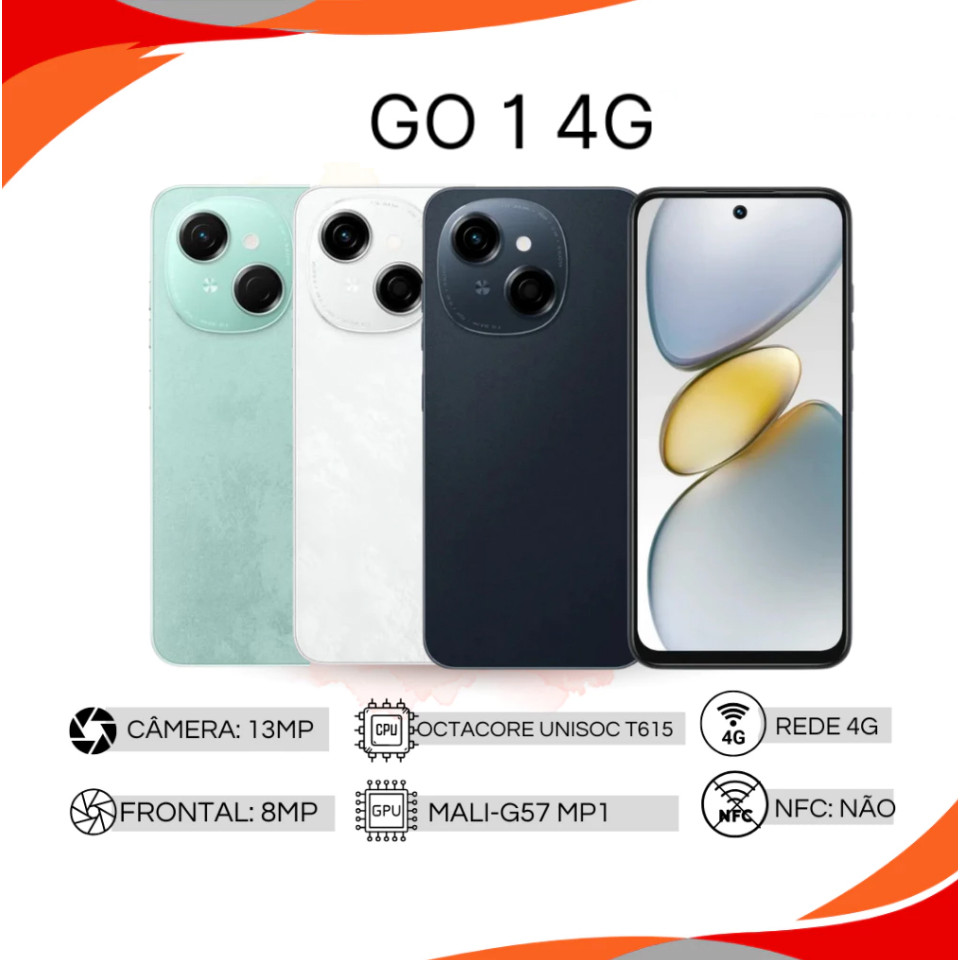 Tecno Spark Go 1 4G 256 E 8 Gb De RAM , Processador Unisoc T615 , Bateria 5000MAH , Versão ...